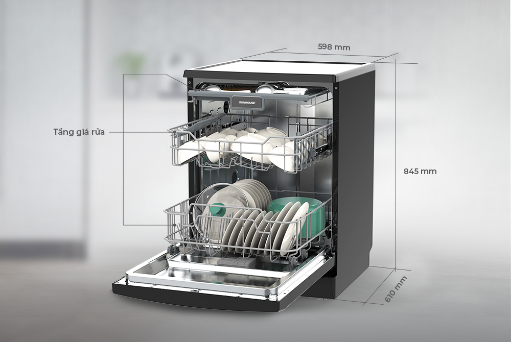 MÁY RỬA BÁT SUNHOUSE SHB8014SMB