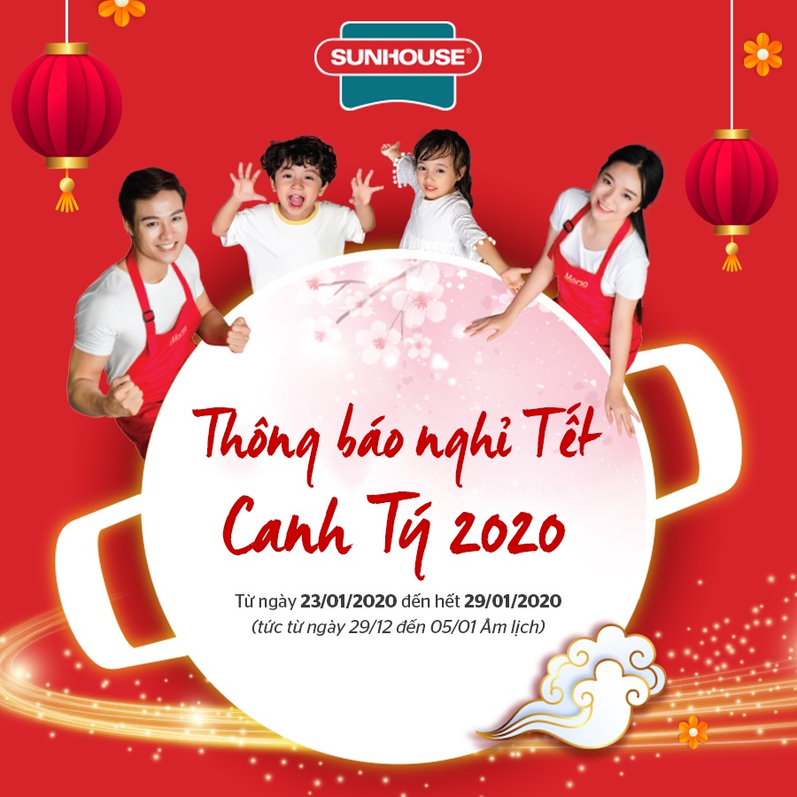 SUNHOUSE THÔNG BÁO NGHỈ TẾT CANH TÝ 2020