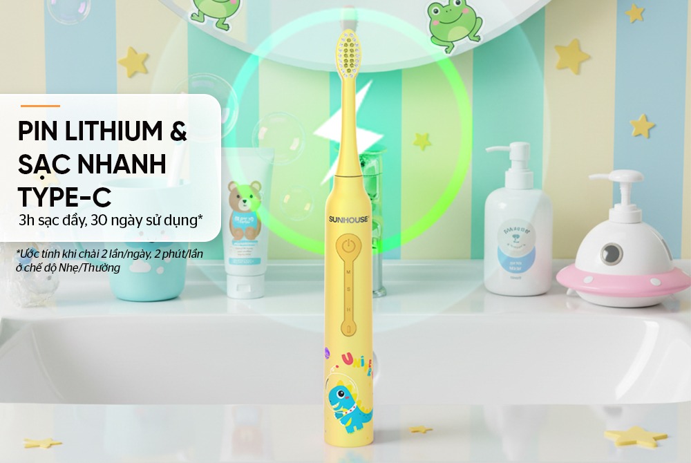 BÀN CHẢI ĐIỆN TRẺ EM SUNHOUSE SHC101Y